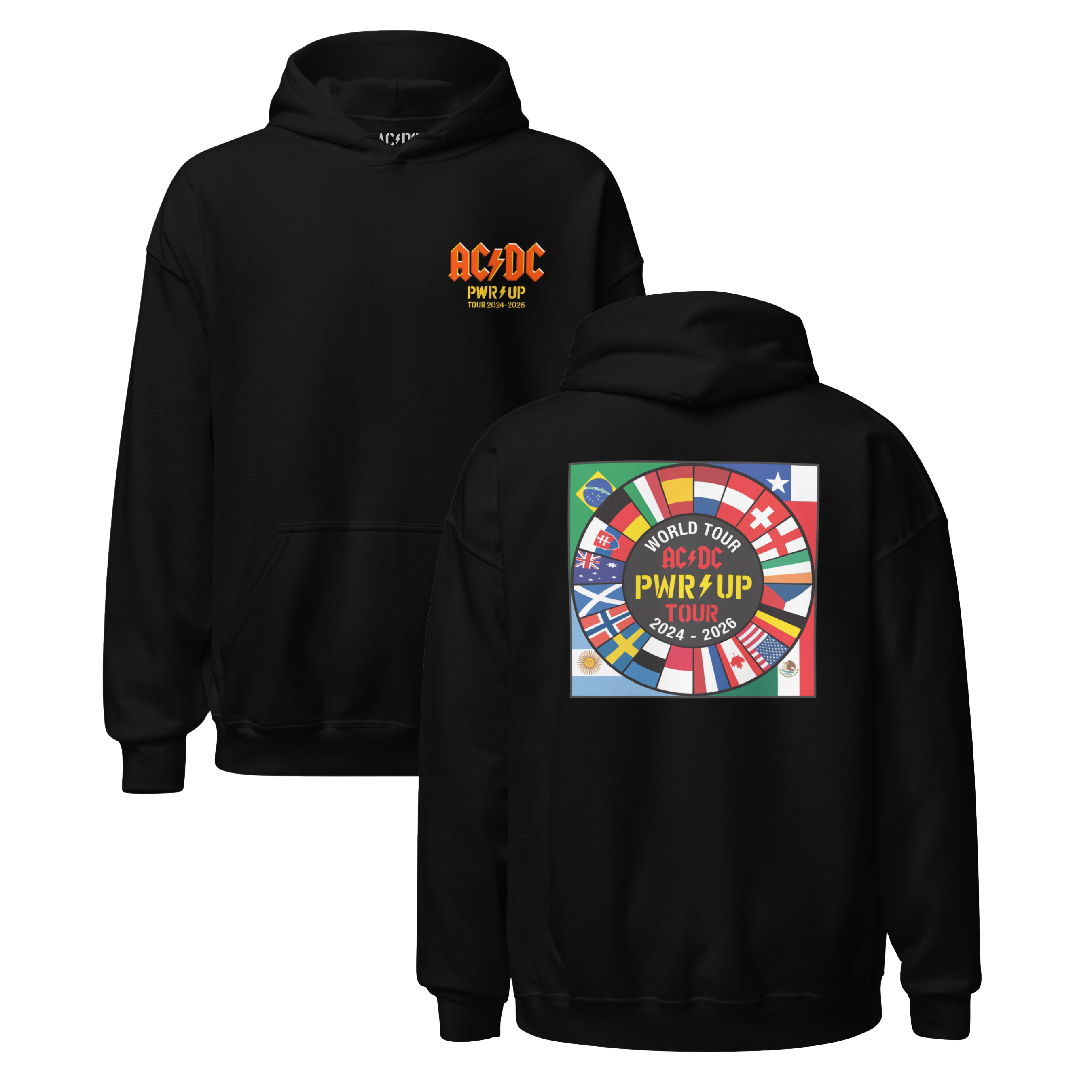 PWR UP World Tour Flags Hoodie – AC/DC